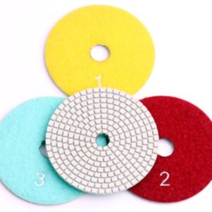 casaverde 4 Inch with 2.5mm Thickness Dry/Wet 3 Step Polishing Pads for Granite Marble Concrete Stone