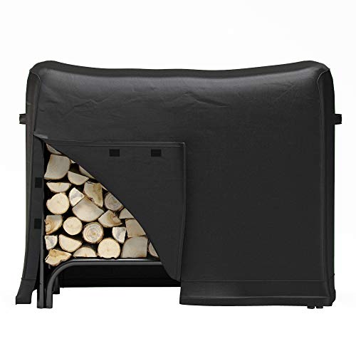 Regal Flame Dura Covers Heavy Duty 4 Foot Black Water Resistant Firewood Log Rack Cover, 26" D x 50" W x 44" H