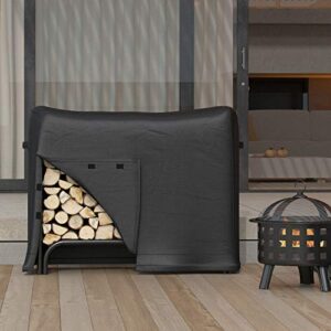 Regal Flame Dura Covers Heavy Duty 4 Foot Black Water Resistant Firewood Log Rack Cover, 26" D x 50" W x 44" H