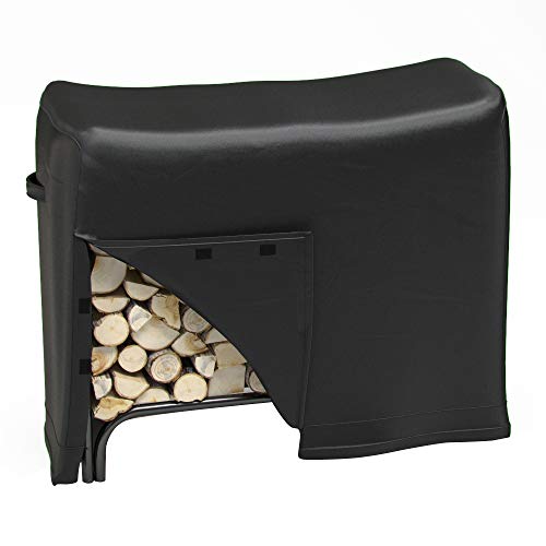 Regal Flame Dura Covers Heavy Duty 4 Foot Black Water Resistant Firewood Log Rack Cover, 26" D x 50" W x 44" H