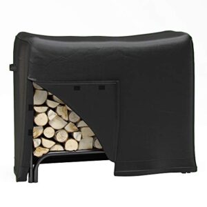 Regal Flame Dura Covers Heavy Duty 4 Foot Black Water Resistant Firewood Log Rack Cover, 26" D x 50" W x 44" H