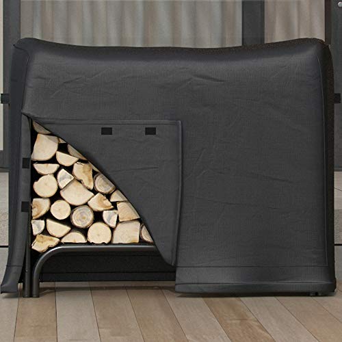 Regal Flame Dura Covers Heavy Duty 4 Foot Black Water Resistant Firewood Log Rack Cover, 26" D x 50" W x 44" H