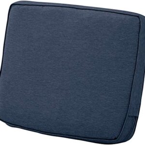 Classic Accessories Montlake FadeSafe Water-Resistant 25 x 22 x 4 Inch Patio Lounge Back Cushion, Heather Indigo Blue, Outdoor Loveseat Cushions