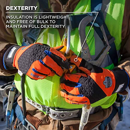 Waterproof Work Gloves, High Visibility, Thermal Insulated, Touchscreen, Enhanced Grip, Ergodyne ProFlex 818WP , Orange