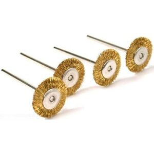 20pcs dia 25mm rotary tool brass wheel wire brush set - fits dremel ,1/8" shank ,clean, polish, prep