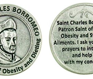 Patron Saint of Obesity and Dieting St Charles Borromeo Prayer Pocket Token by Lumen Mundi