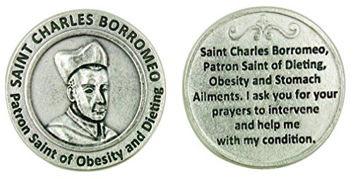 Patron Saint of Obesity and Dieting St Charles Borromeo Prayer Pocket Token by Lumen Mundi