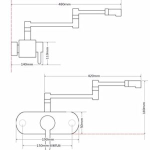 SJQKA-Faucet All copper wall type sink, sink, hot and cold kitchen faucet, dish basin, rotary folding faucet