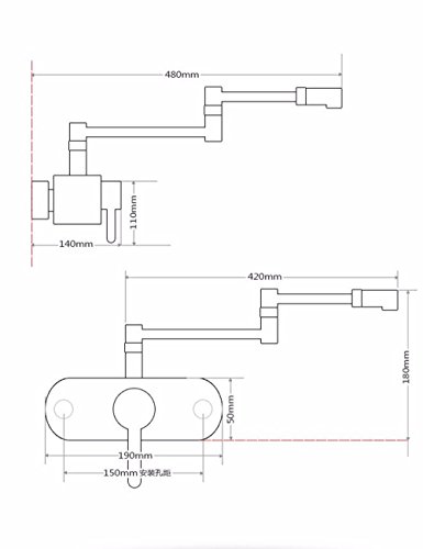 SJQKA-Faucet All copper wall type sink, sink, hot and cold kitchen faucet, dish basin, rotary folding faucet