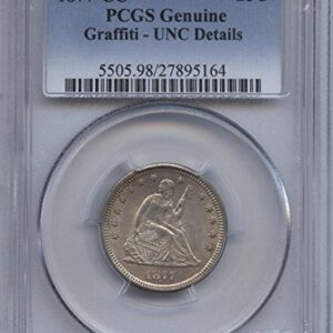 1877 CC Liberty Seated Quarter Uncirculated Details PCGS #27895164