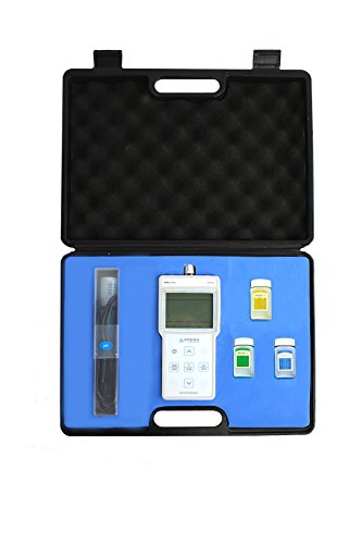 Apera Instruments PH400 Portable pH Meter Kit with Pre-mixed Buffers, 0.01 pH Accuracy, 0-14.00 pH Measuring Range, 3-Point Auto Calibration, 3' Probe