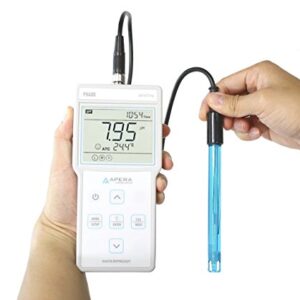 Apera Instruments PH400 Portable pH Meter Kit with Pre-mixed Buffers, 0.01 pH Accuracy, 0-14.00 pH Measuring Range, 3-Point Auto Calibration, 3' Probe