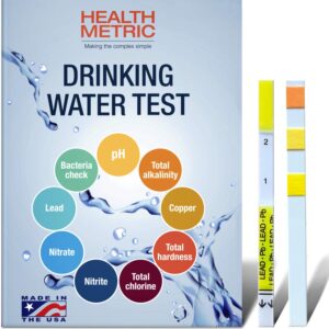 drinking water test kit for home tap and well water - easy to use testing strips for lead bacteria ph copper nitrate chlorine hardness and more | made in the usa in line with epa approved limits