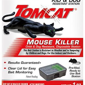 Tomcat Mouse Killer Disposable Station for Indoor/Outdoor Use - Child & Dog Resistant, 1 Station with 1 Bait