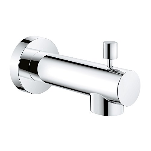 GROHE 13366000 Concetto Bathtub Faucet Tub Spout with Shower Diverter, Brass, Starlight Chrome