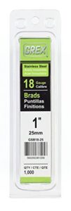 grex gsb18-25 1 in. 18 ga. brad nails, stainless steel 304, 1m