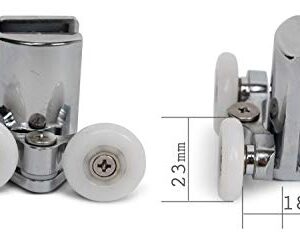 Smooth Zinc Alloy Shower Door Runners 23mm Twin Shower Door Rollers 2top 2bottom 4pcs