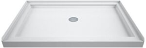 dreamline slimline 32 in. d x 42 in. w x 2 3/4 in. h center drain single threshold shower base in white, dlt-1132420