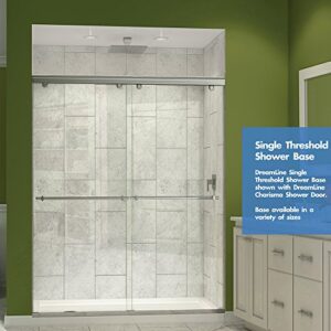 DreamLine SlimLine 32 in. D x 42 in. W x 2 3/4 in. H Center Drain Single Threshold Shower Base in White, DLT-1132420