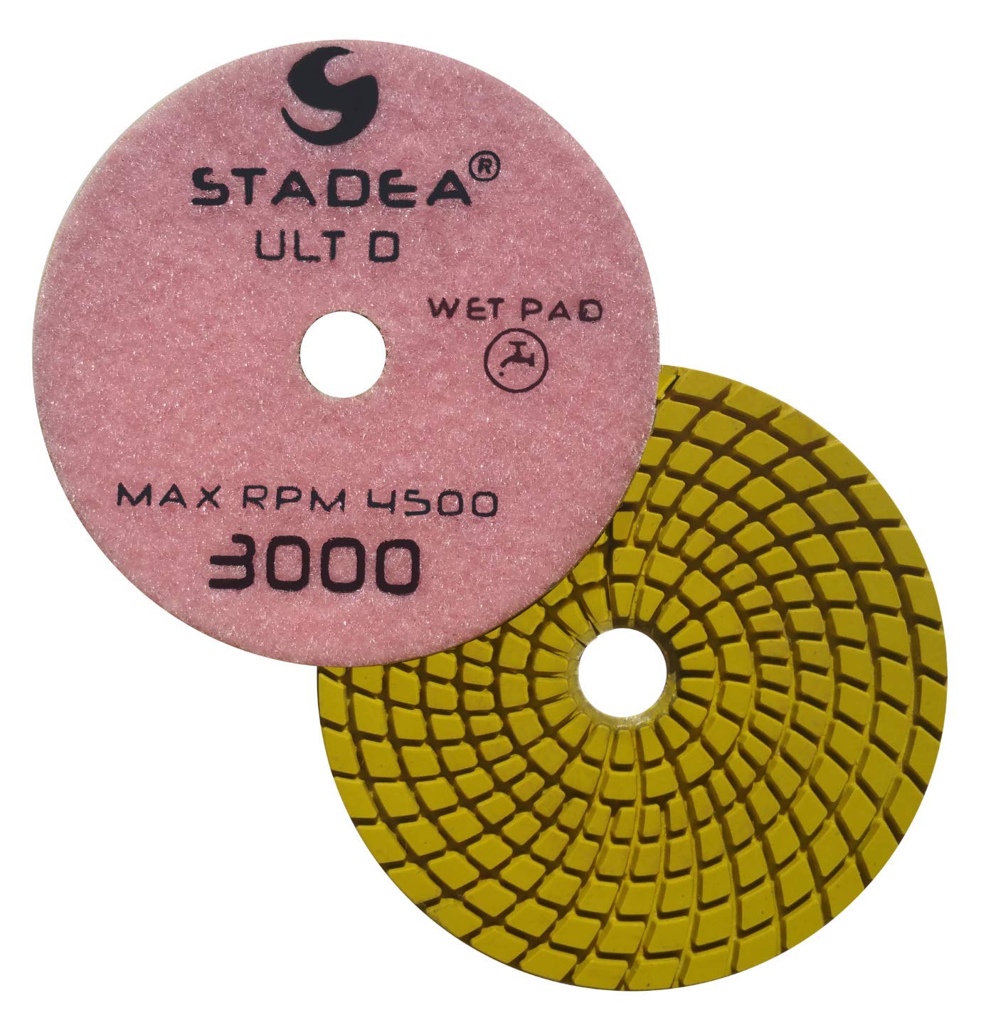 Stadea PPW107X Granite Polishing Pads 4" Diamond Pad 3000 Grit For Granite Quartz Stones Polish