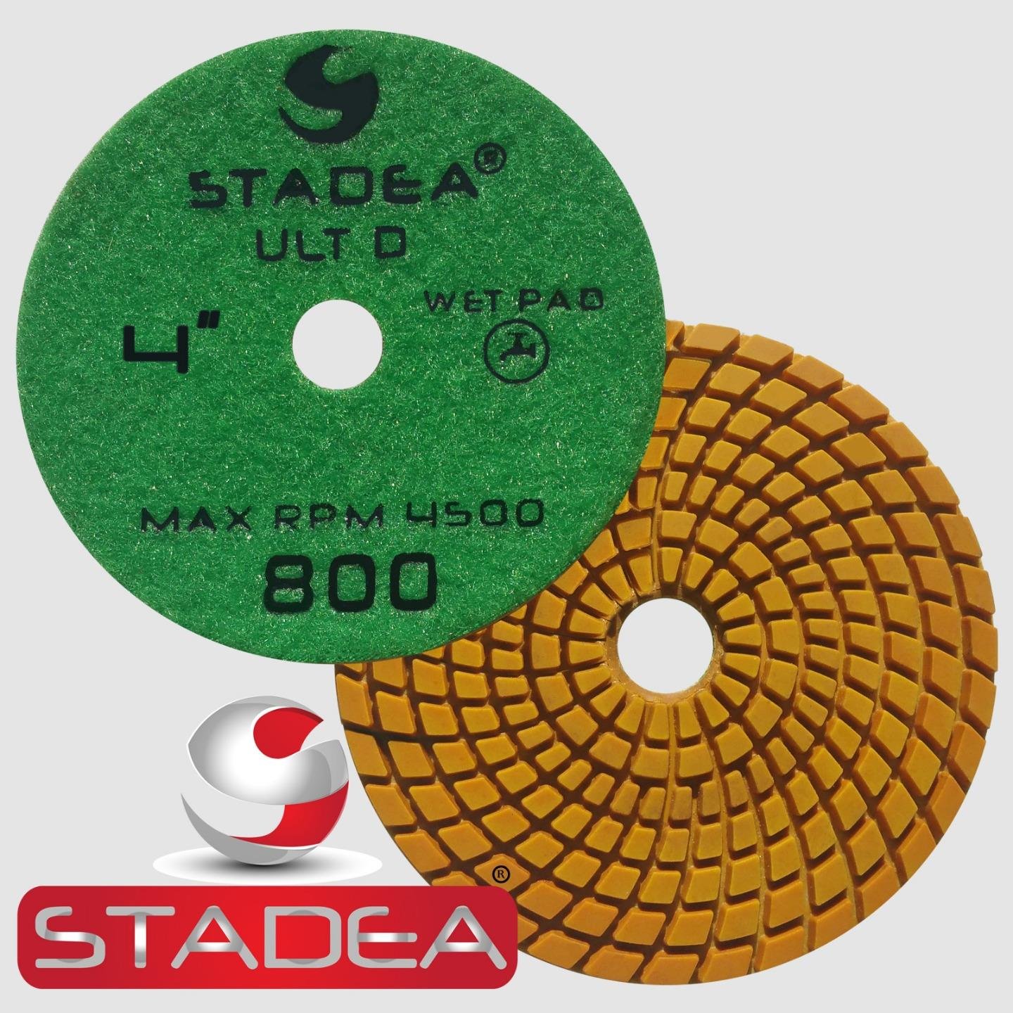 Stadea PPW107X Granite Polishing Pads 4" Diamond Pad 3000 Grit For Granite Quartz Stones Polish