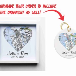 Heart Map Framed Art Map Heart Wedding Gifts for Couples Unique Wedding Gift Wedding Present Wedding Gift Ideas