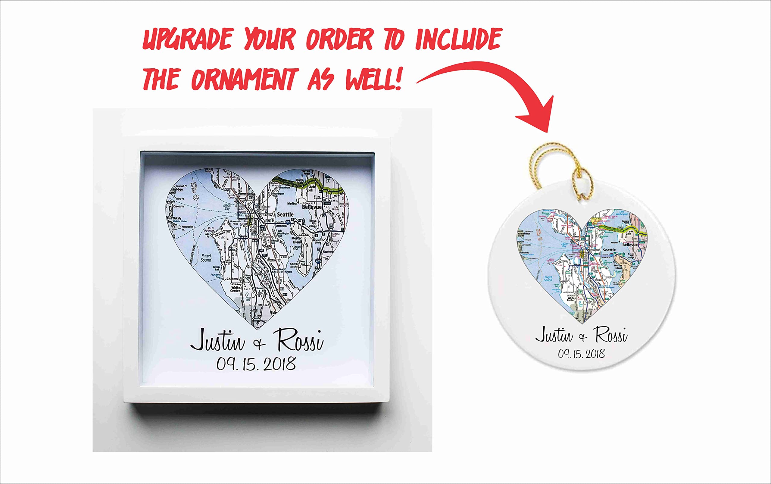 Heart Map Framed Art Map Heart Wedding Gifts for Couples Unique Wedding Gift Wedding Present Wedding Gift Ideas