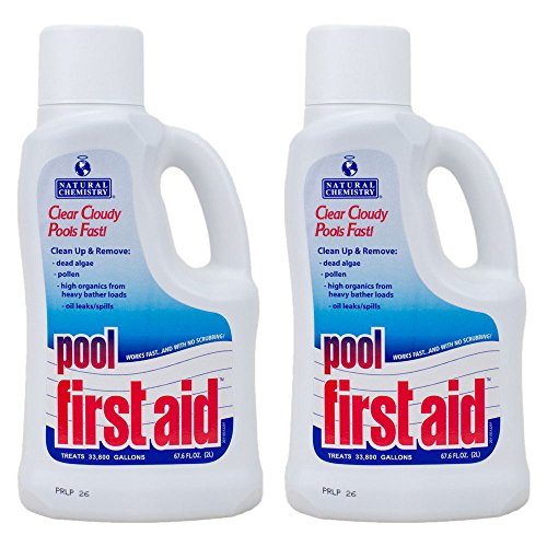 Natural Chemistry 03122-02 Pool First Aid Clears Cloudy Swimming Pool Water, 2-Liters, 2-Pack