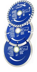 rok 4-1/2 inch diamond saw blade set, pack of 3