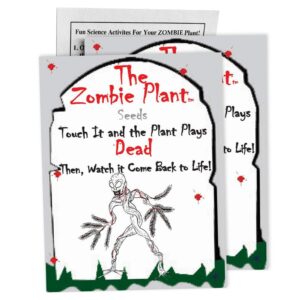 zombie plant seed packets (2) grow your real live zombie plant. watch it"play dead" when touched! supplies for zombie themed birthday. plant zombie seeds as an activity. great stocking stuffer!