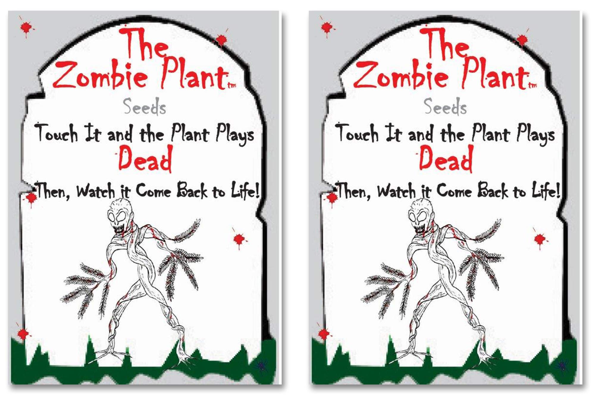 Zombie Plant Seed Packets (2) Grow Your Real Live Zombie Plant. Watch it"Play Dead" When Touched! Supplies for Zombie Themed Birthday. Plant Zombie Seeds as an Activity. Great Stocking Stuffer!