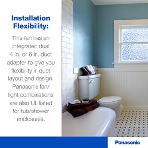 Panasonic FV-08VRE2 WhisperRecessed LED Designer Fan - Bathroom Exhaust Fan with Recessed LED Light - Quiet Energy Star-Certified Ceiling Fan 80 CFM