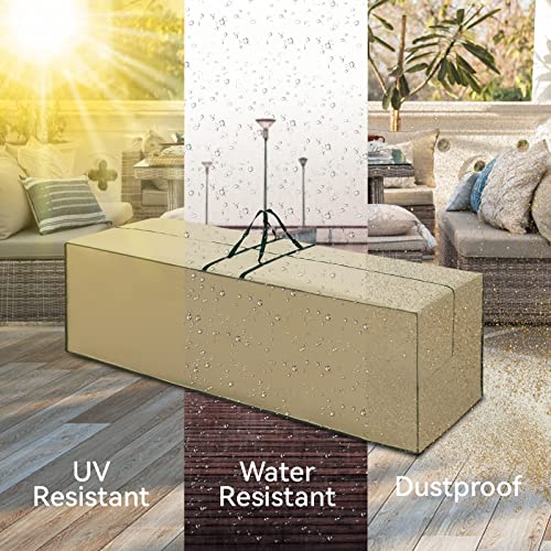 SORARA Rectangular Cushion Cover Storage Bag Outdoor Protective Zippered Patio Furniture Cover, Water Resistant, Oversized, 79''L x 30''W x 24''H, Brown