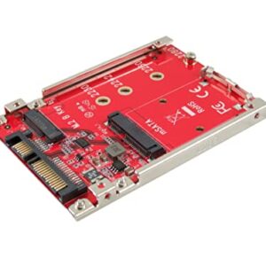 Ableconn ISAT-M2MS mSATA or M.2 NGFF SATA SSD to 2.5-Inch SATA Adapter with Aluminum Frame Bracket - Convert mSATA or M.2 SATA SSD to a 2.5" 7mm SATA Drive