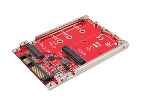 Ableconn ISAT-M2MS mSATA or M.2 NGFF SATA SSD to 2.5-Inch SATA Adapter with Aluminum Frame Bracket - Convert mSATA or M.2 SATA SSD to a 2.5" 7mm SATA Drive