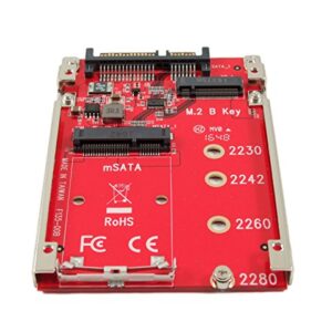 Ableconn ISAT-M2MS mSATA or M.2 NGFF SATA SSD to 2.5-Inch SATA Adapter with Aluminum Frame Bracket - Convert mSATA or M.2 SATA SSD to a 2.5" 7mm SATA Drive