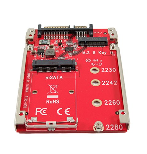 Ableconn ISAT-M2MS mSATA or M.2 NGFF SATA SSD to 2.5-Inch SATA Adapter with Aluminum Frame Bracket - Convert mSATA or M.2 SATA SSD to a 2.5" 7mm SATA Drive