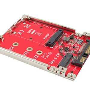 Ableconn ISAT-M2MS mSATA or M.2 NGFF SATA SSD to 2.5-Inch SATA Adapter with Aluminum Frame Bracket - Convert mSATA or M.2 SATA SSD to a 2.5" 7mm SATA Drive