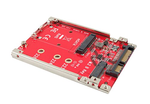 Ableconn ISAT-M2MS mSATA or M.2 NGFF SATA SSD to 2.5-Inch SATA Adapter with Aluminum Frame Bracket - Convert mSATA or M.2 SATA SSD to a 2.5" 7mm SATA Drive