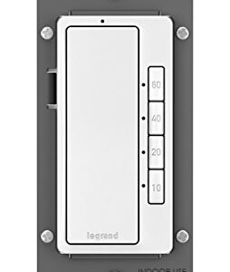 Legrand - Pass & Seymour Radiant 4 Button Light Switch with LED Locator, White Digital Light Switch with Countdown Timer and Rocker Wall Switch, RT2WCCV4, 1 Count