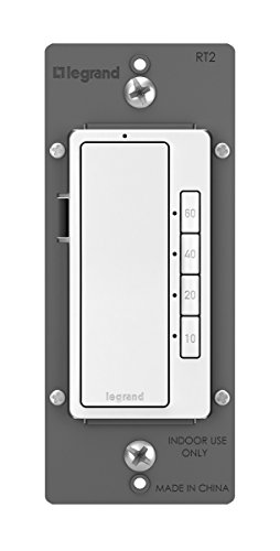 Legrand - Pass & Seymour Radiant 4 Button Light Switch with LED Locator, White Digital Light Switch with Countdown Timer and Rocker Wall Switch, RT2WCCV4, 1 Count