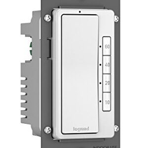 Legrand - Pass & Seymour Radiant 4 Button Light Switch with LED Locator, White Digital Light Switch with Countdown Timer and Rocker Wall Switch, RT2WCCV4, 1 Count