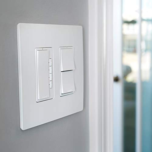 Legrand - Pass & Seymour Radiant 4 Button Light Switch with LED Locator, White Digital Light Switch with Countdown Timer and Rocker Wall Switch, RT2WCCV4, 1 Count