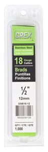 grex gsb18-12 1/2 in. 18 ga. brad nails, stainless steel 304, 1m