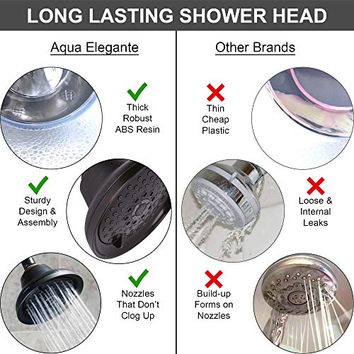 Massage Shower Head With Mist - High Pressure Boosting, Multi-Function, Massaging Rainfall Showerhead For Low Flow Showers & Adjustable Water Saving Nozzle, 2.5 GPM - Oil-Rubbed Bronze