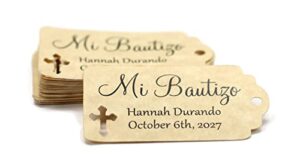 mi bautizo tags - custom baptism favor tags - 20pc (antique gold)