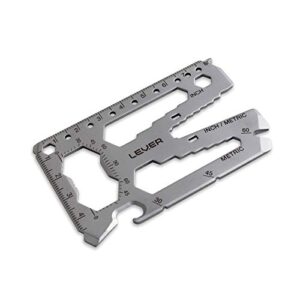 lever gear toolcard pro - 40 in 1 credit card multitool. slim, minimalist survival card wallet tool card. tsa approved multitool card pocket tool. (silver)