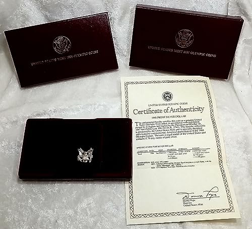 1988 S US Olympic Proof Silver Dollar $1 US Mint PF - Original Packaging with COA -