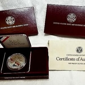 1988 S US Olympic Proof Silver Dollar $1 US Mint PF - Original Packaging with COA -