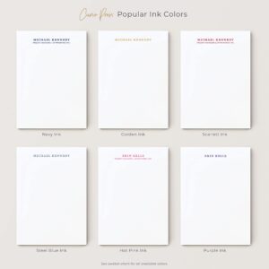 Traditional Personalized Notepads - Small Notepad 5x7 w/ 50 Printed Sheets – Professional Personalized Stationery – Simple & Classy Desk Supplies – Customizable up to 8x10”- Simplicity Notepad